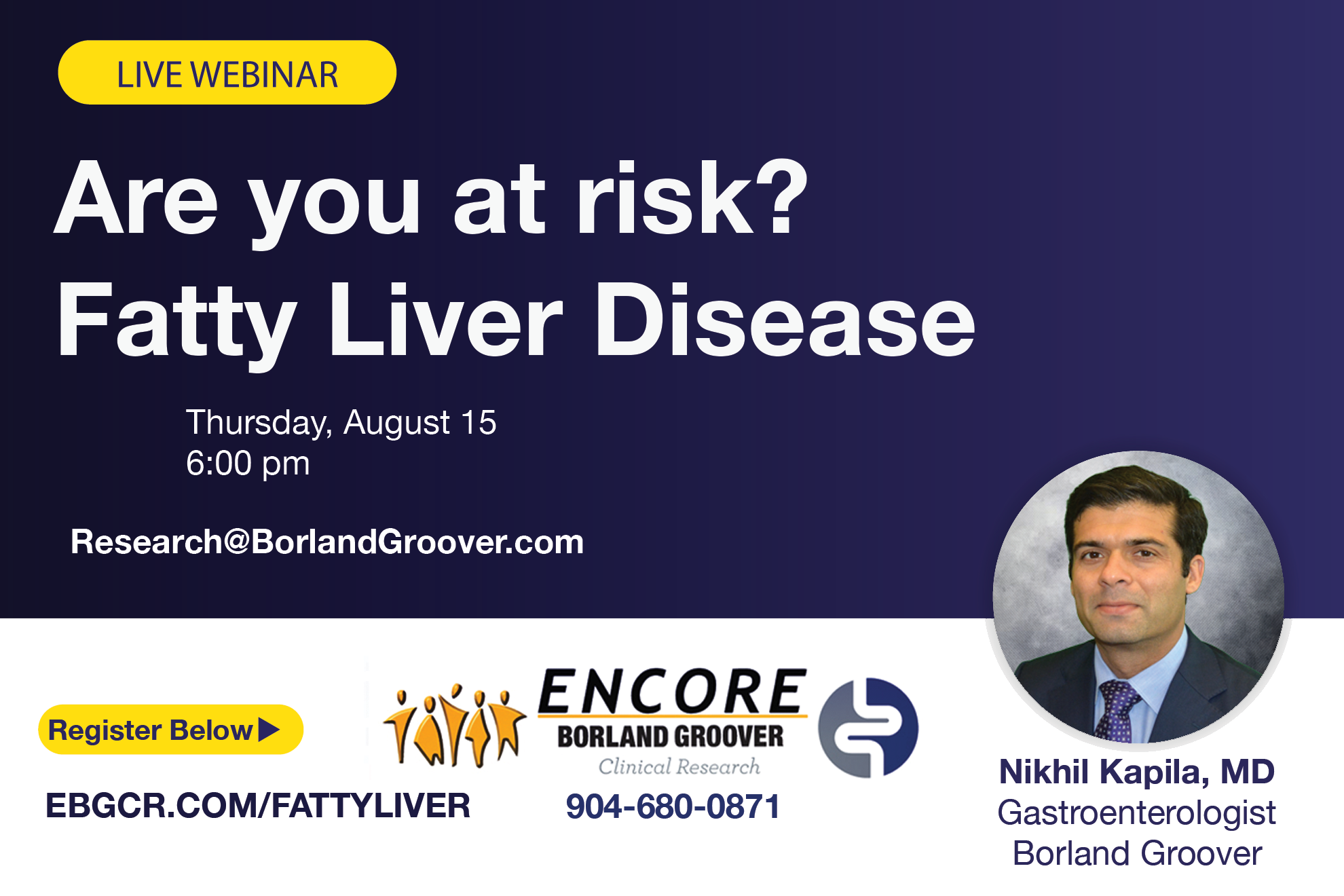 Fatty Liver Disease - EBGCR: Encore Borland Groover Clinical Research